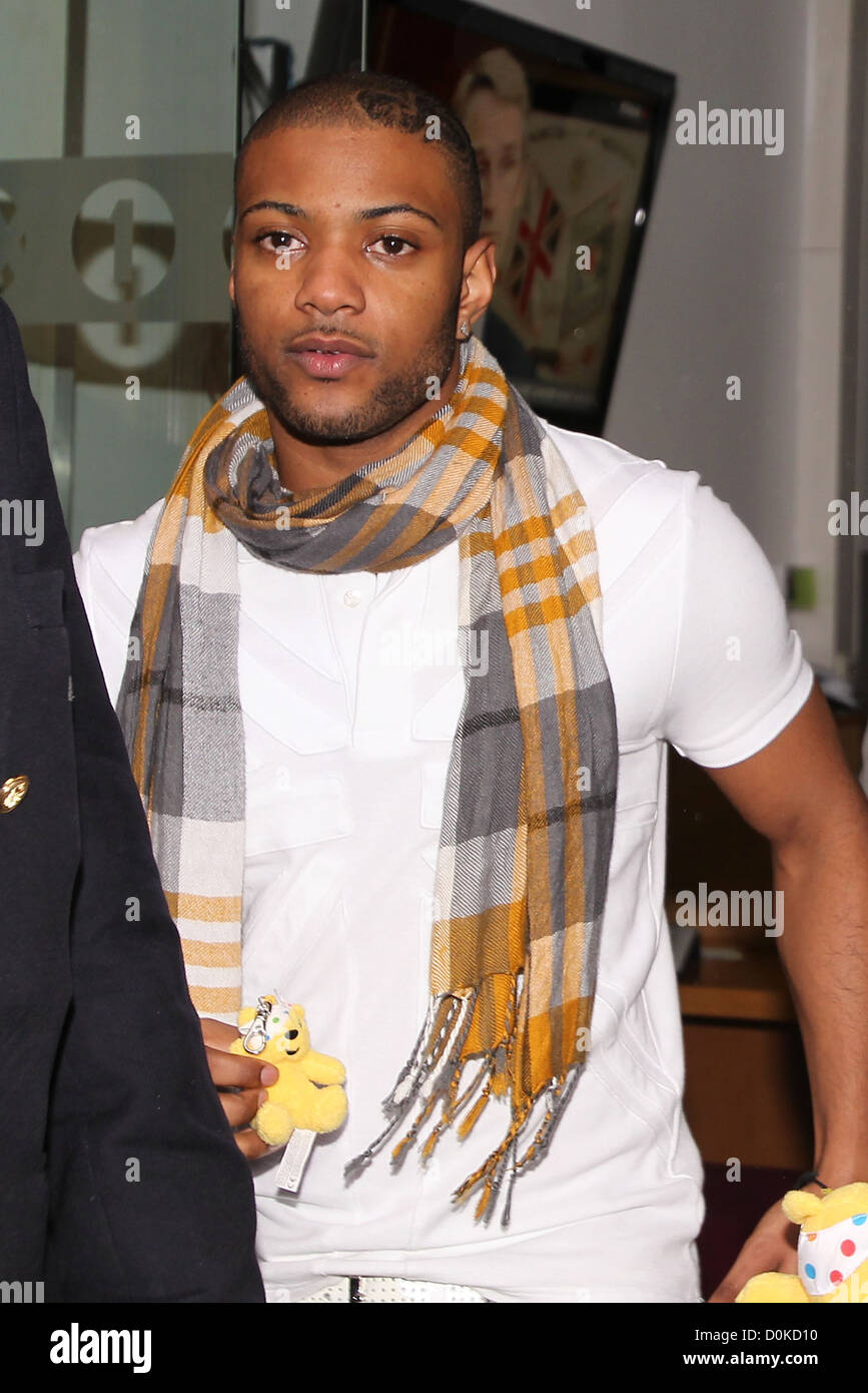 Jonathan Gill, aka JB of JLS outside the BBC Radio One studios to ...