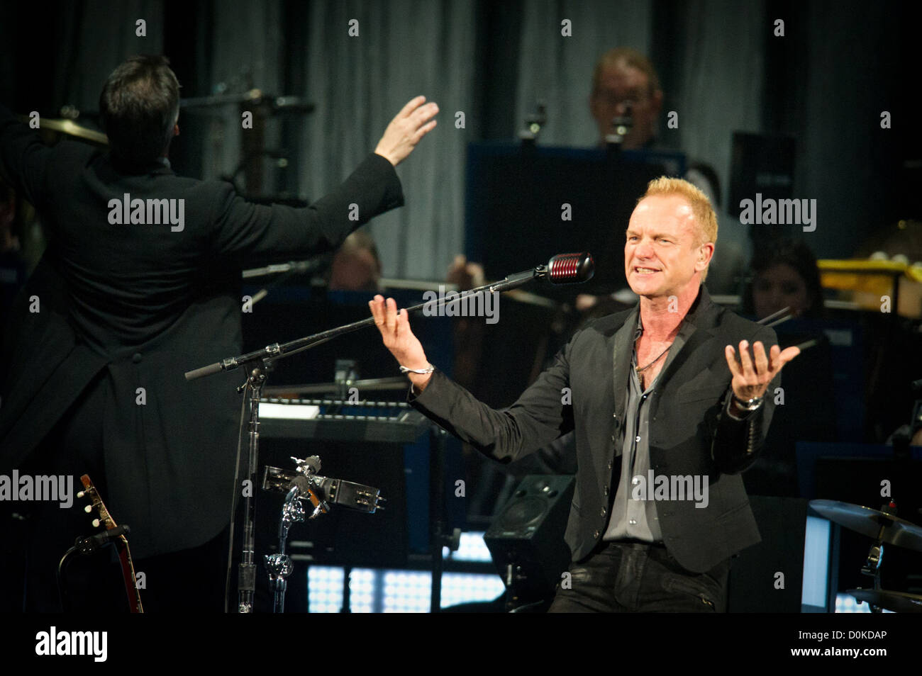Sting aka Gordon Sumner in concert at the Bercy with the London ...