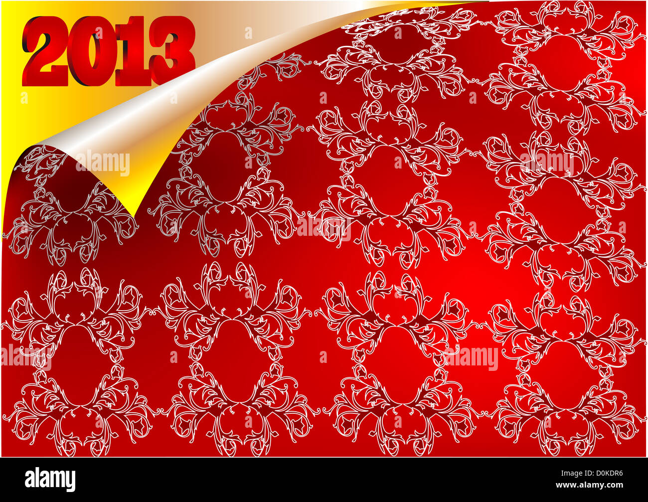 2013 chritmas background. scroll pattern and silk Stock Photo - Alamy