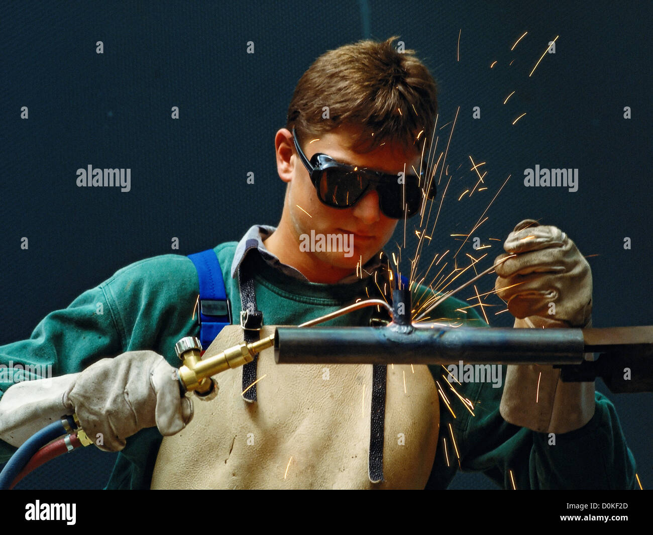 An apprentice practicing welding Stock Photo - Alamy