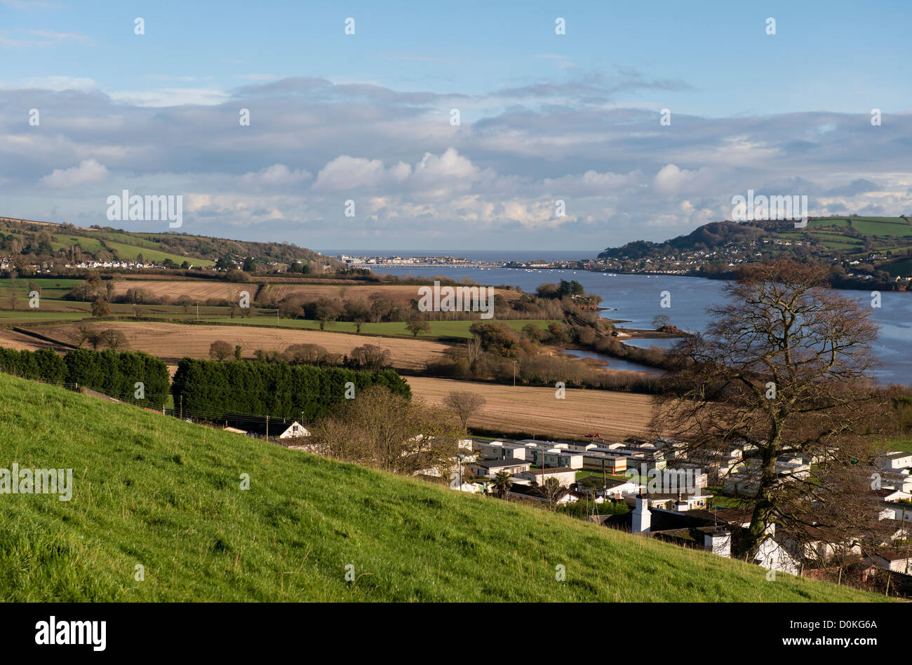 River Teign, Devon, England. A view of the river Teign towards Shaldon ...