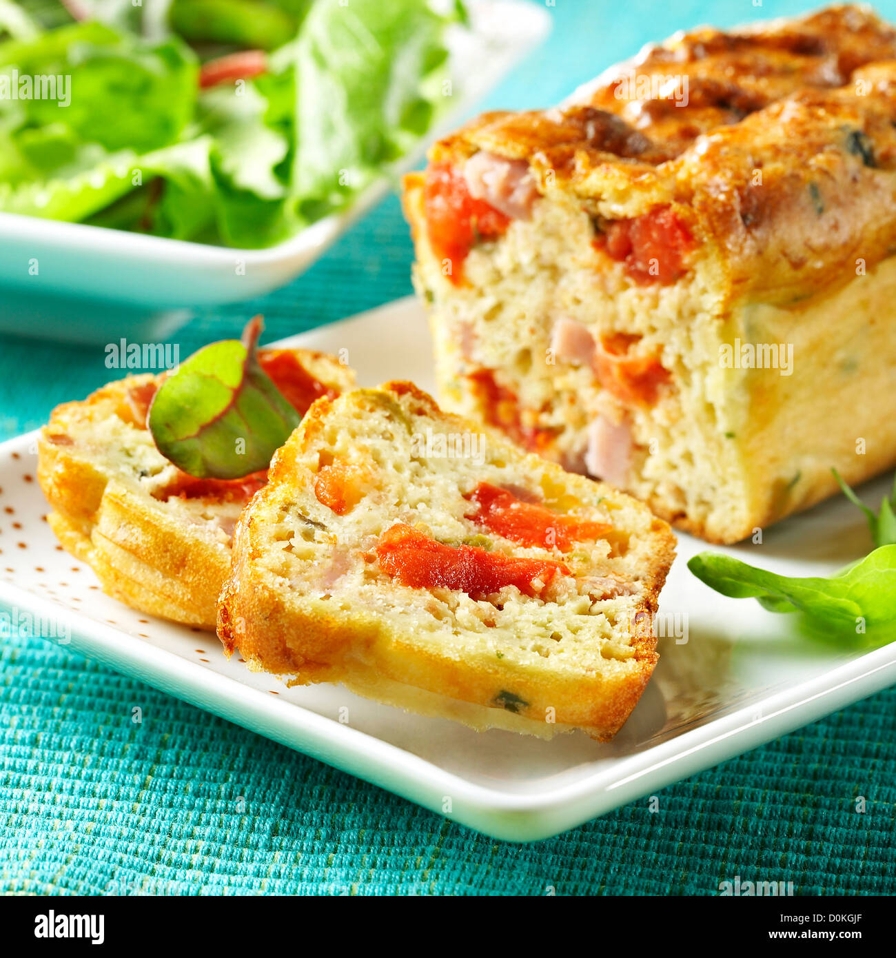 Ham cake with peppers Stock Photo - Alamy