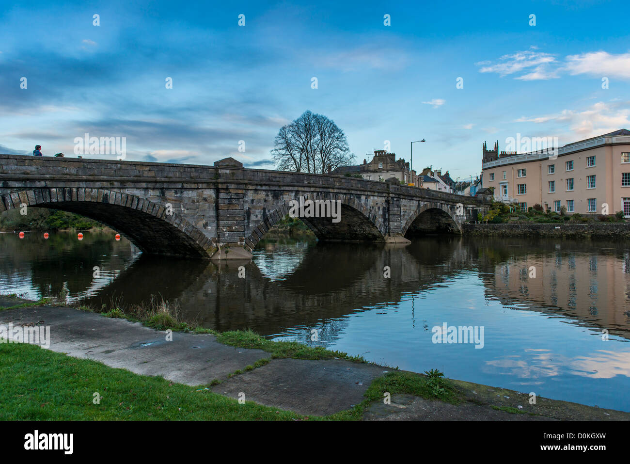 Totnes Devon England. November 26th 2012. Bridge in town centre of ...