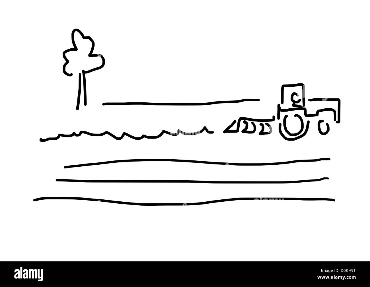Stick man draw farmer hi-res stock photography and images - Alamy