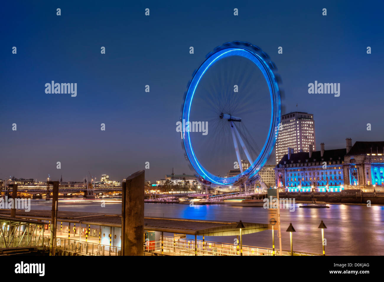 A view of the London Eye at night Stock Photo - Alamy
