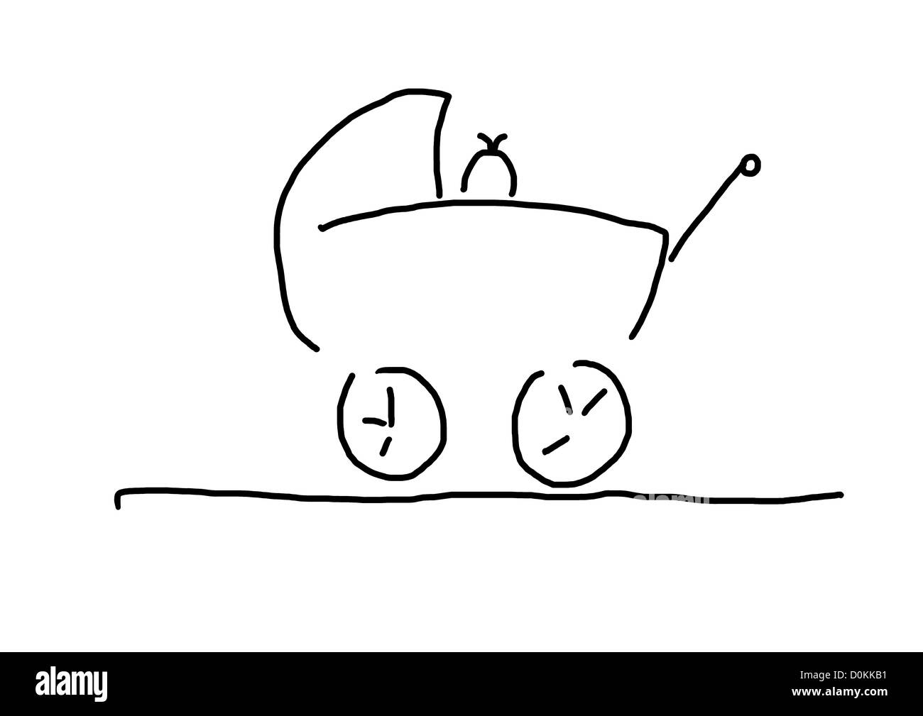 Child drawing stick figure Black and White Stock Photos & Images - Alamy