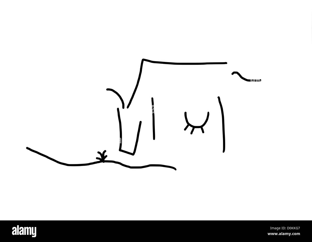 Stick figure illustration farm Cut Out Stock Images & Pictures - Alamy