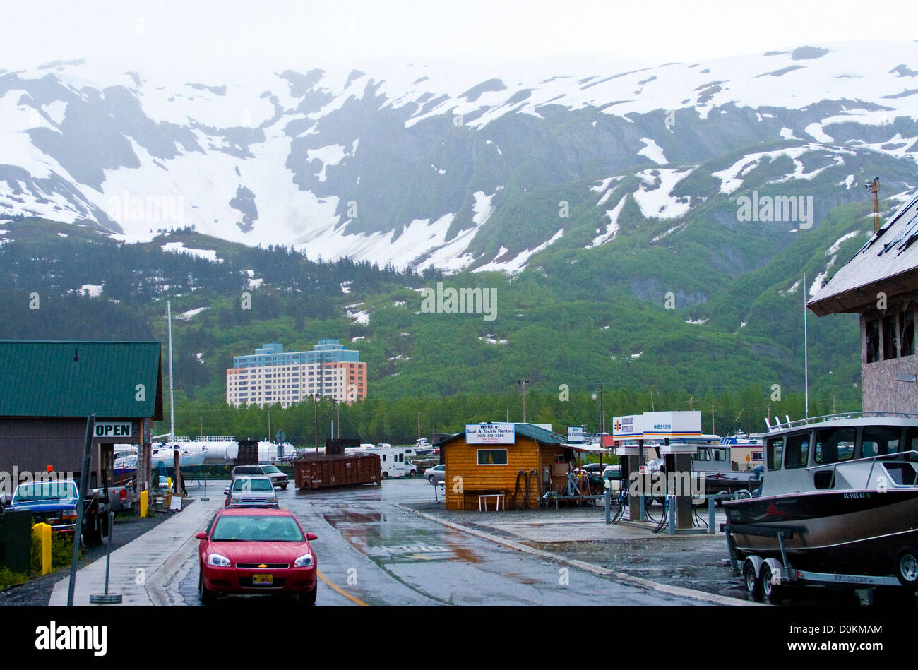 Rainy day in Whittier, Alaska Stock Photo - Alamy