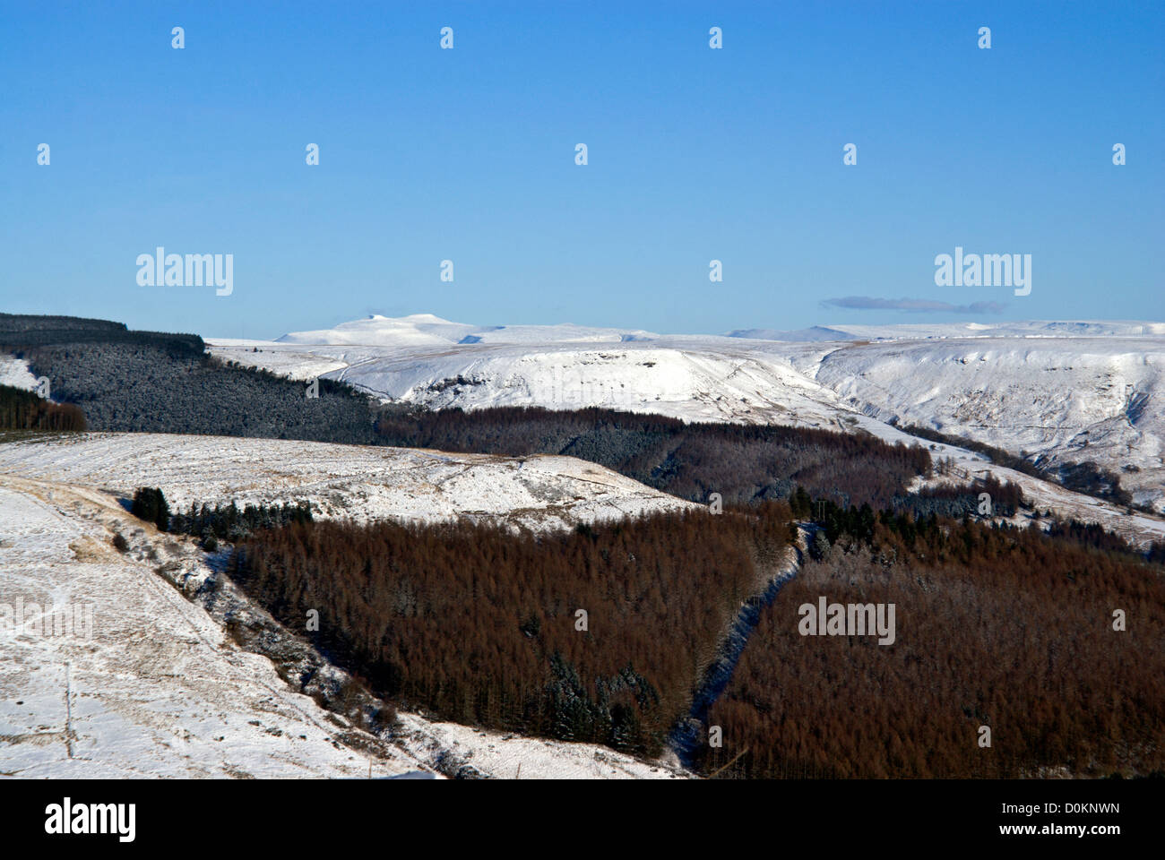 Treorchy and the Rhondda Valley from Bwlch Y Clawdd, South Wales Stock ...