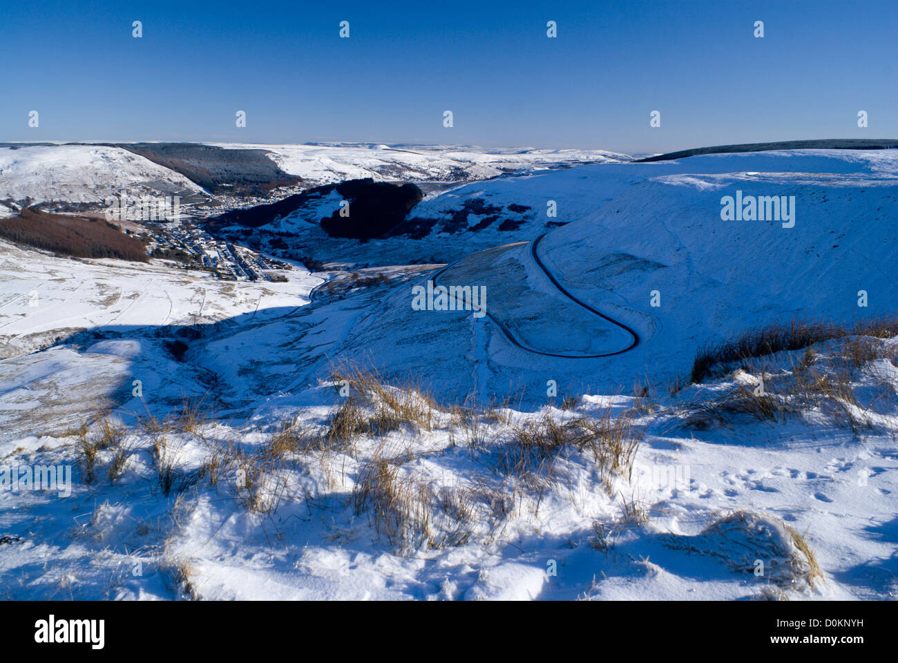 Treorchy and the Rhondda Valley from Bwlch Y Clawdd, South Wales Stock ...