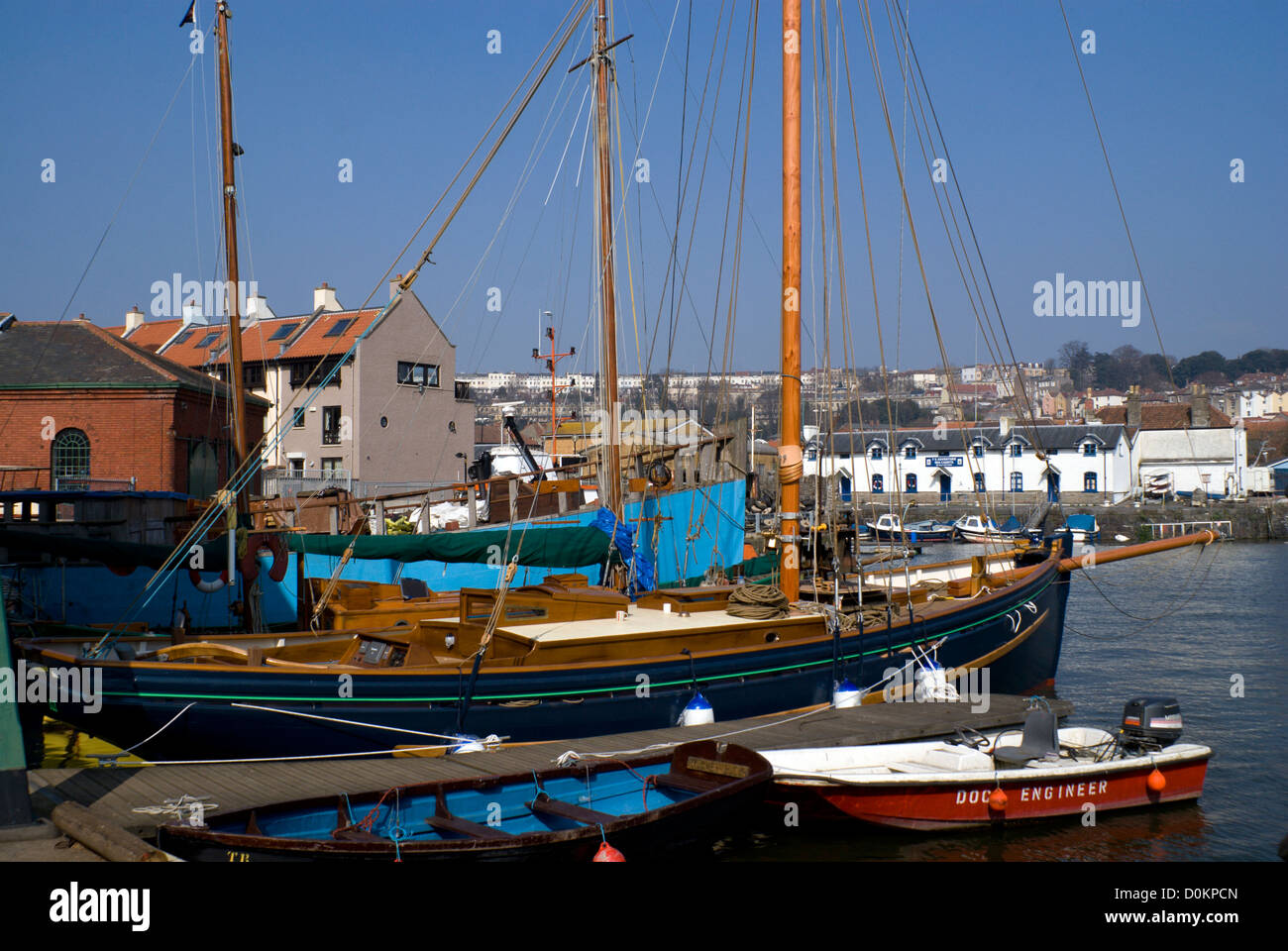 boat building yard floating harbour bristol england Stock Photo - Alamy