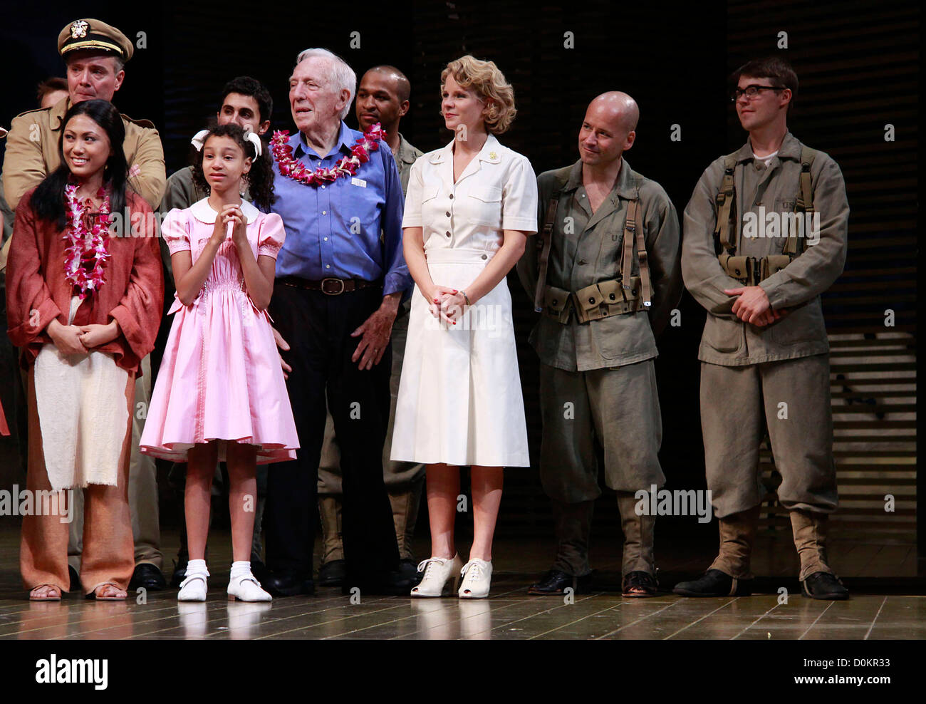 Laurissa Romain, Bernard Gersten, Kelli O'Hara, Michael Arnold and cast ...