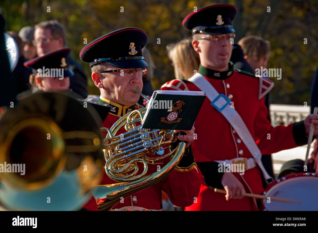 Musicians in the Band of the Yorkshire Regiment playing on Remembrance ...
