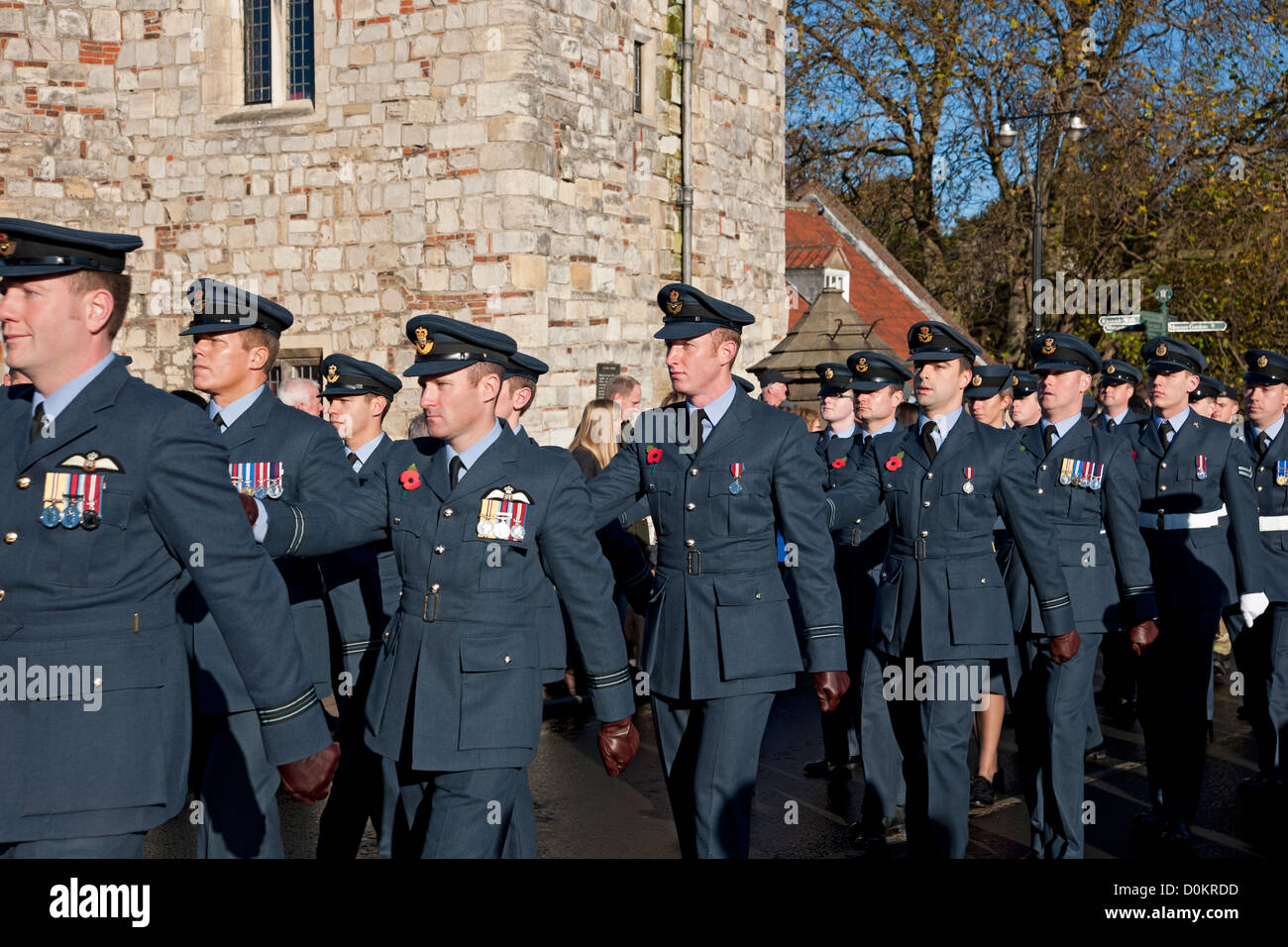 Members of the Royal Air Force marching through the city on Remembrance ...