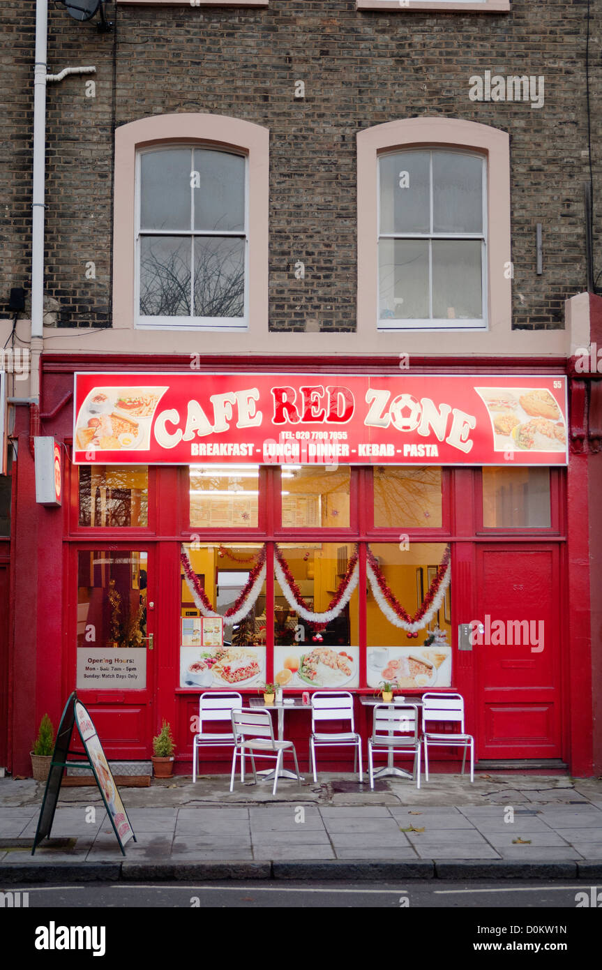 Exterior of Cafe Red Zone which is a local cafe in Highbury Stock Photo ...