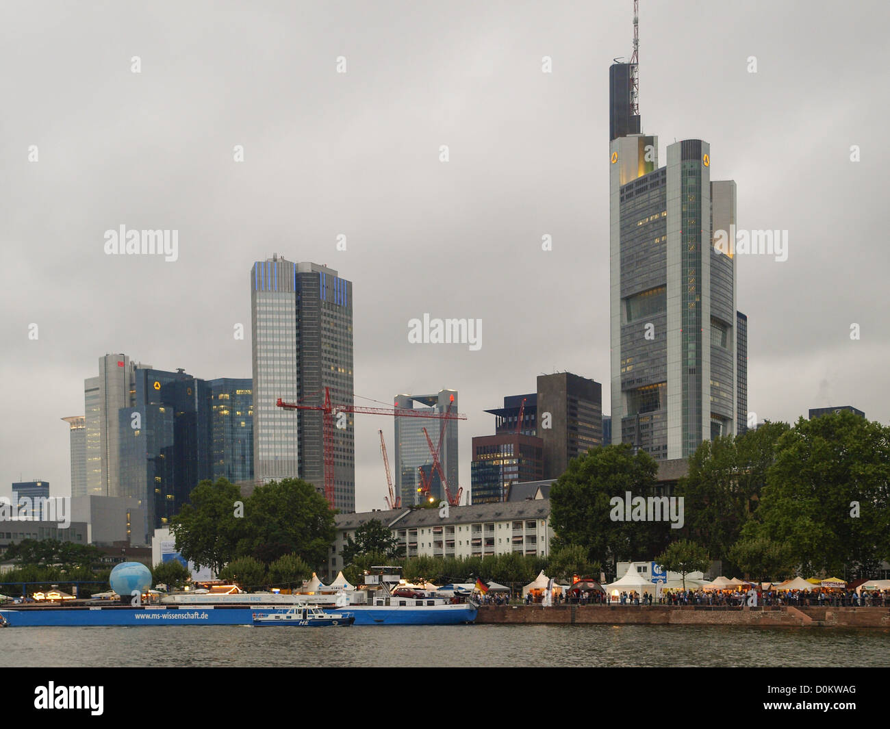 financial centre downtown, Germany, Hessen, Frankfurt a. Main Stock ...