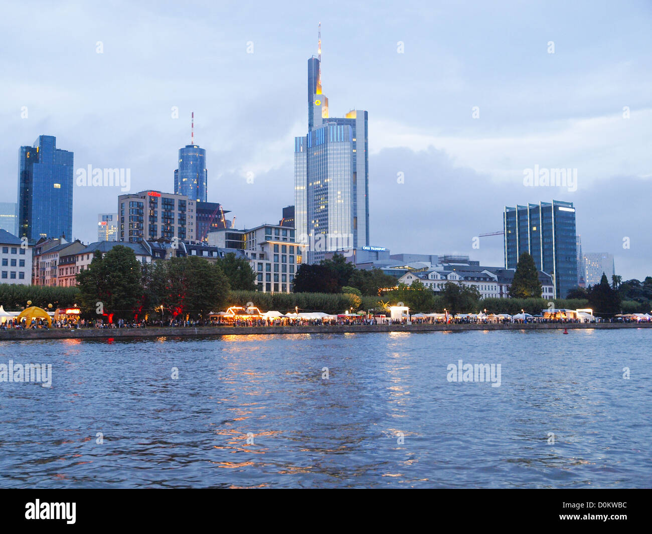financial centre downtown, Germany, Hessen, Frankfurt a. Main Stock ...