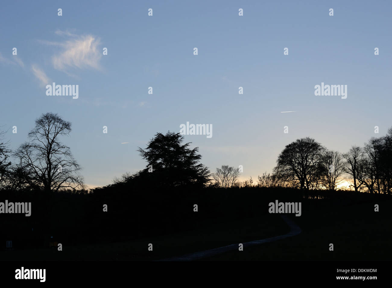sunset in england in the winter season Stock Photo - Alamy