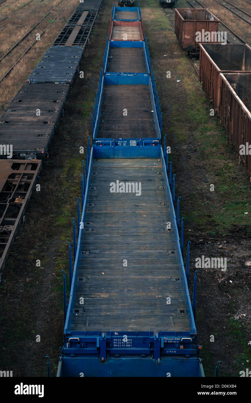 Empty wagons of freight train hi-res stock photography and images - Alamy