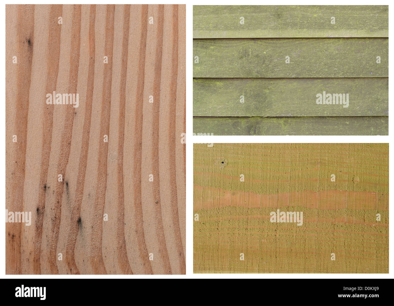 three wood textures background in one picture Stock Photo - Alamy
