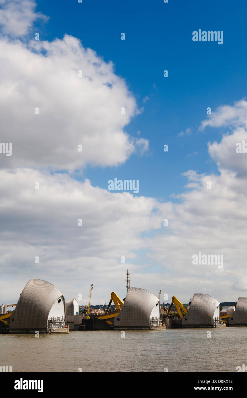 The Thames Barrier seen from the Thames Barrier Park Stock Photo - Alamy