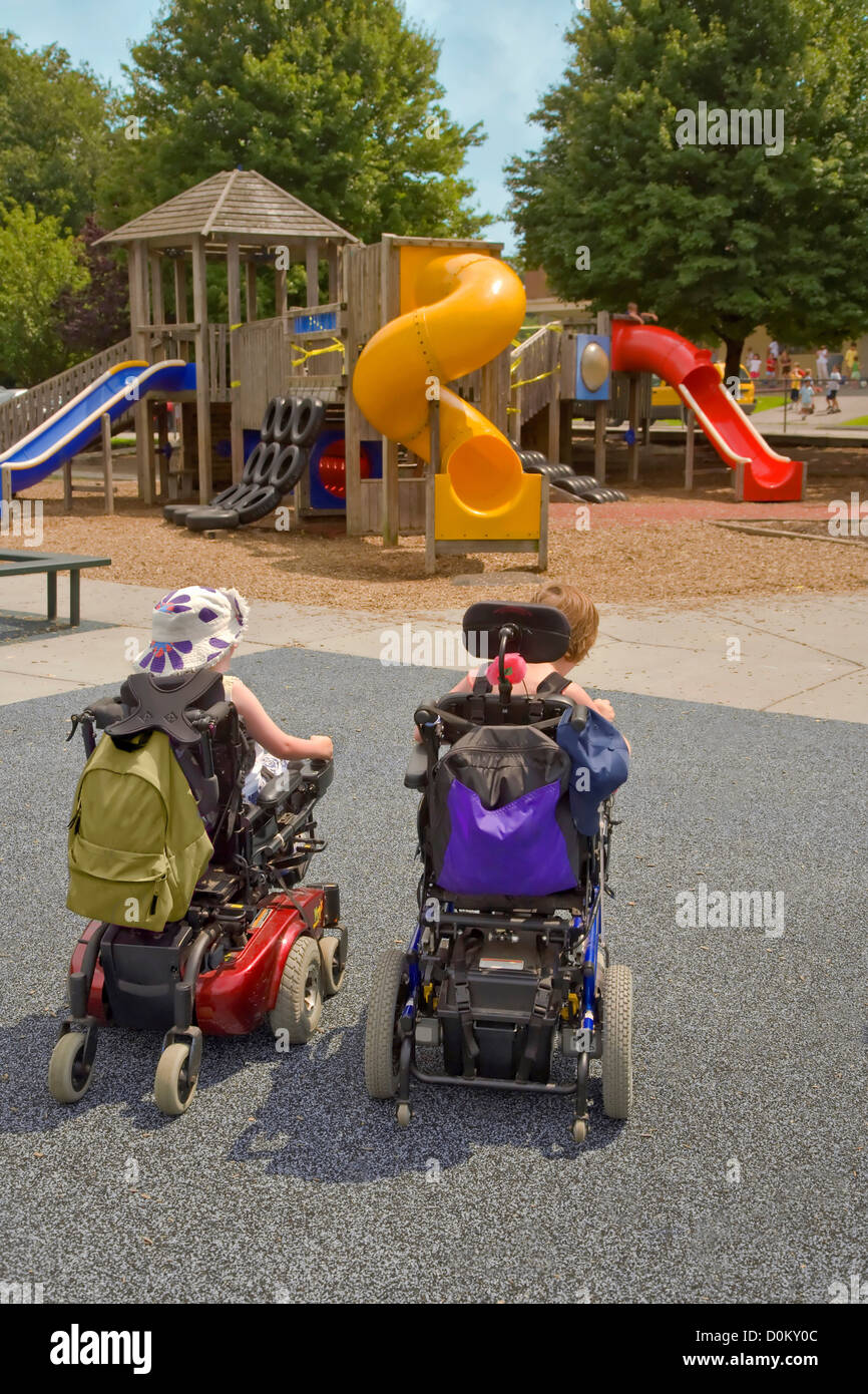 Disabled Kids at Playground Stock Photo - Alamy