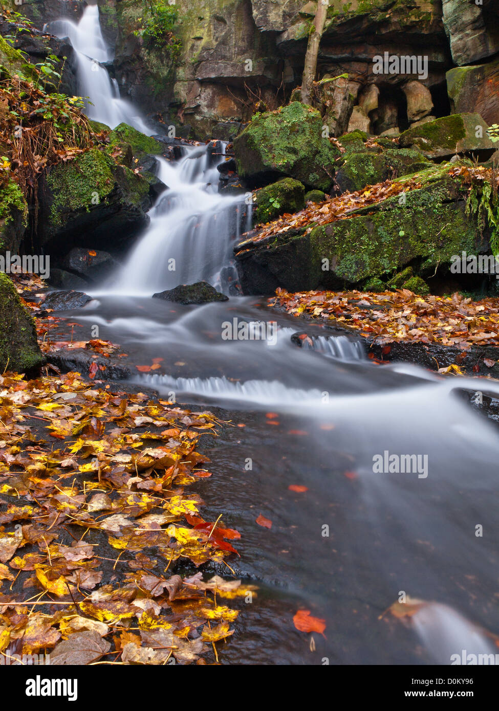 silky water flowing over rocks in a woodland stream Stock Photo - Alamy