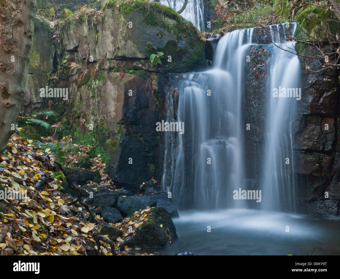 Lumsdale waterfall in matlock uk hi-res stock photography and images ...