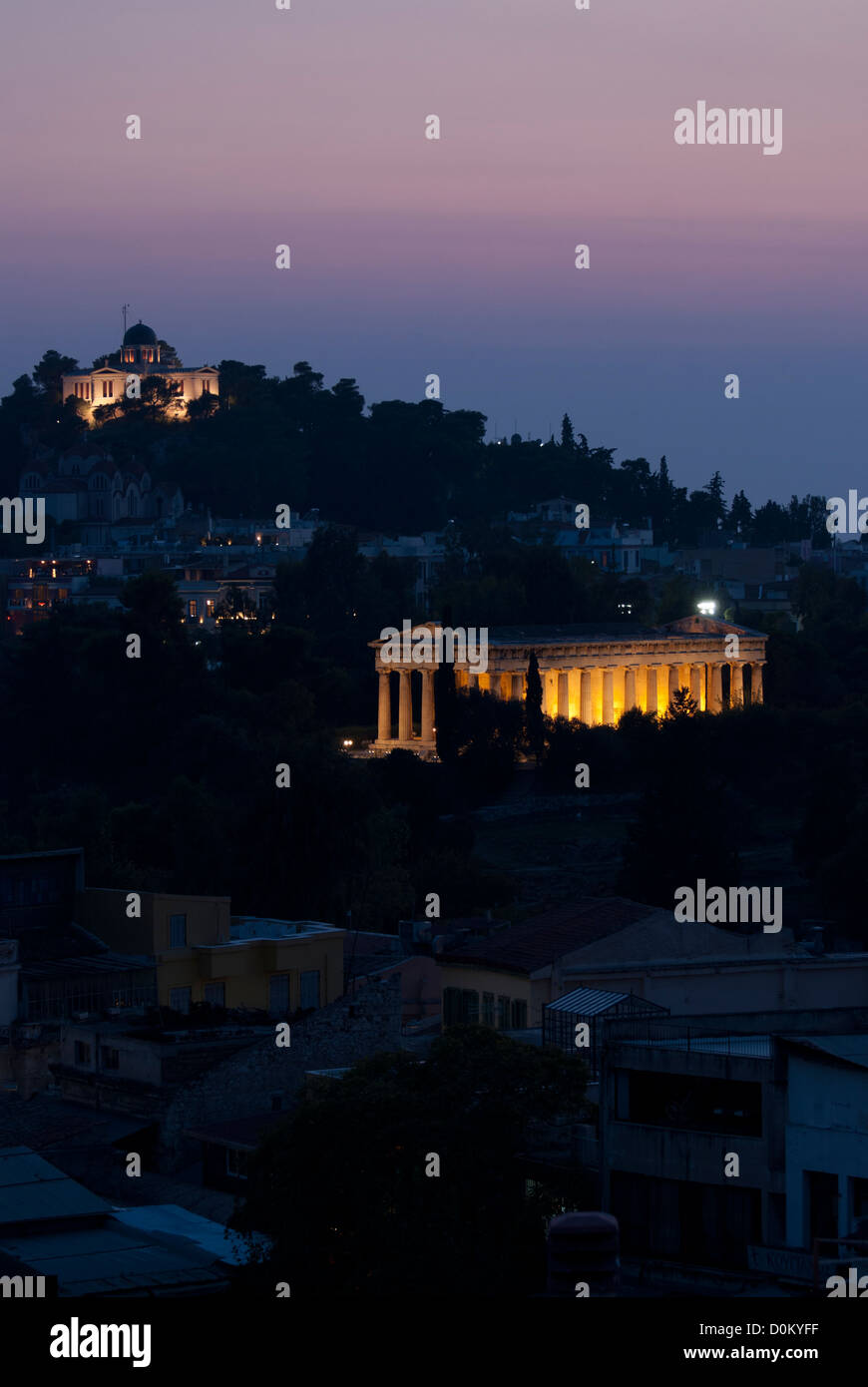 Athens Greece at Sunset Stock Photo - Alamy