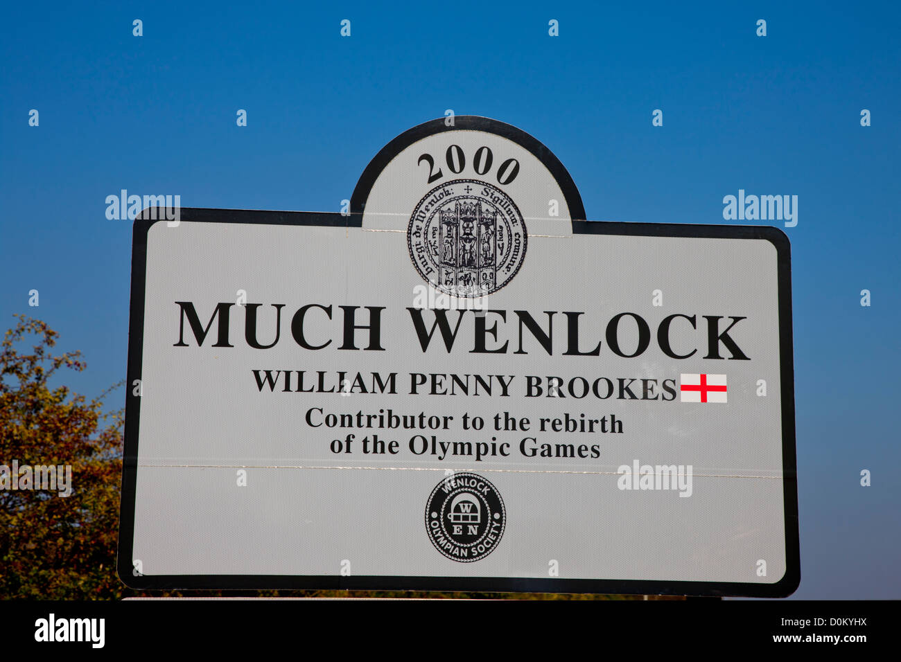 The Much Wenlock town sign Stock Photo - Alamy