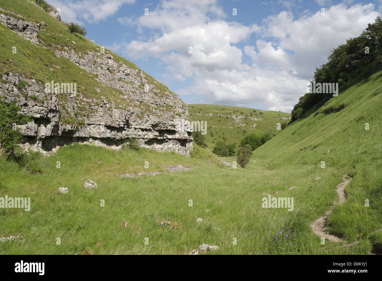 Scenic Lathkill Dale in the Derbyshire Peak District National Park in ...