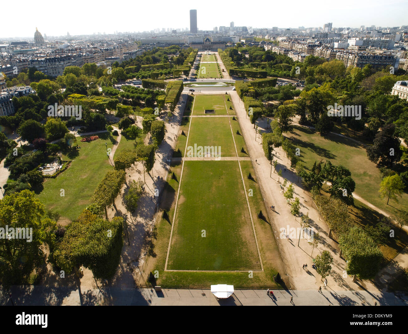 Paris, view from the Eiffel Tower, Champ de Mars, France Stock Photo ...
