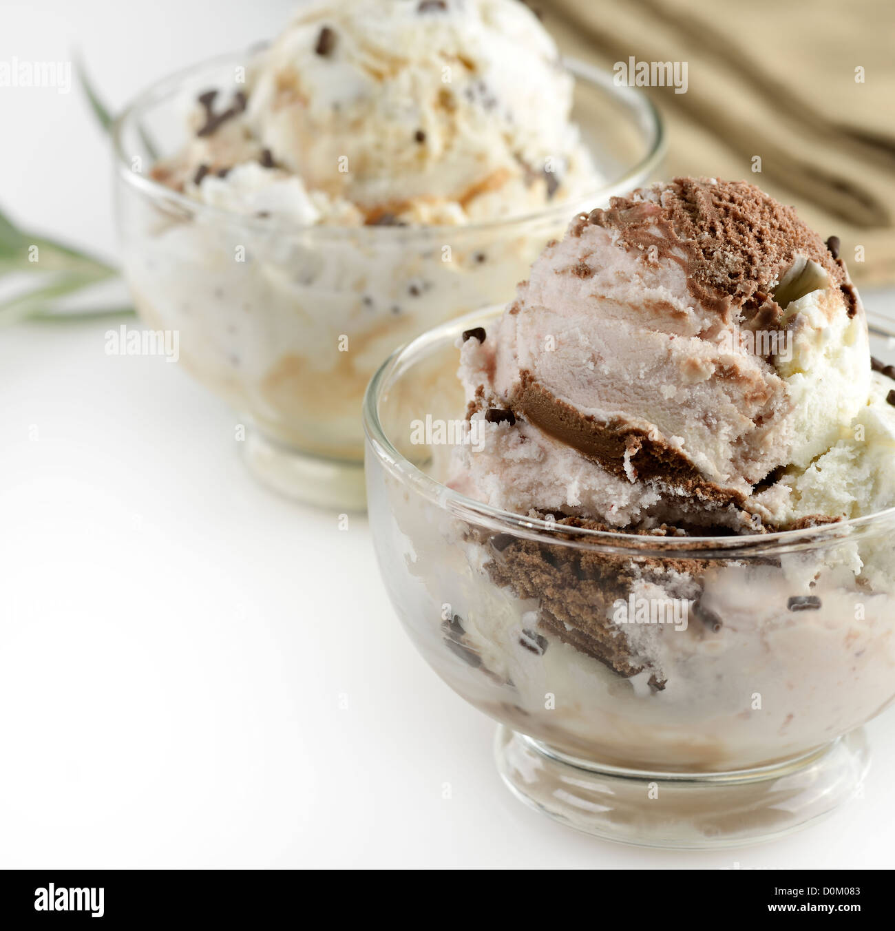 Glass Bowls Of Ice Cream ,Close Up Stock Photo - Alamy