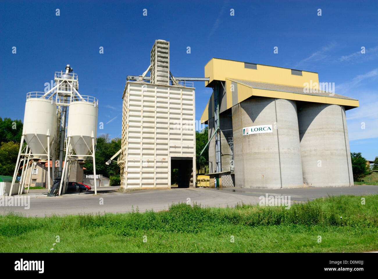 Storage silos of grains and fertilizer, Arraincourt, Moselle,Lorraine ...