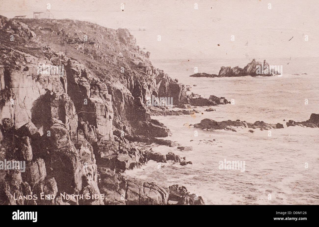 a view of Lands End in an old post card Stock Photo - Alamy