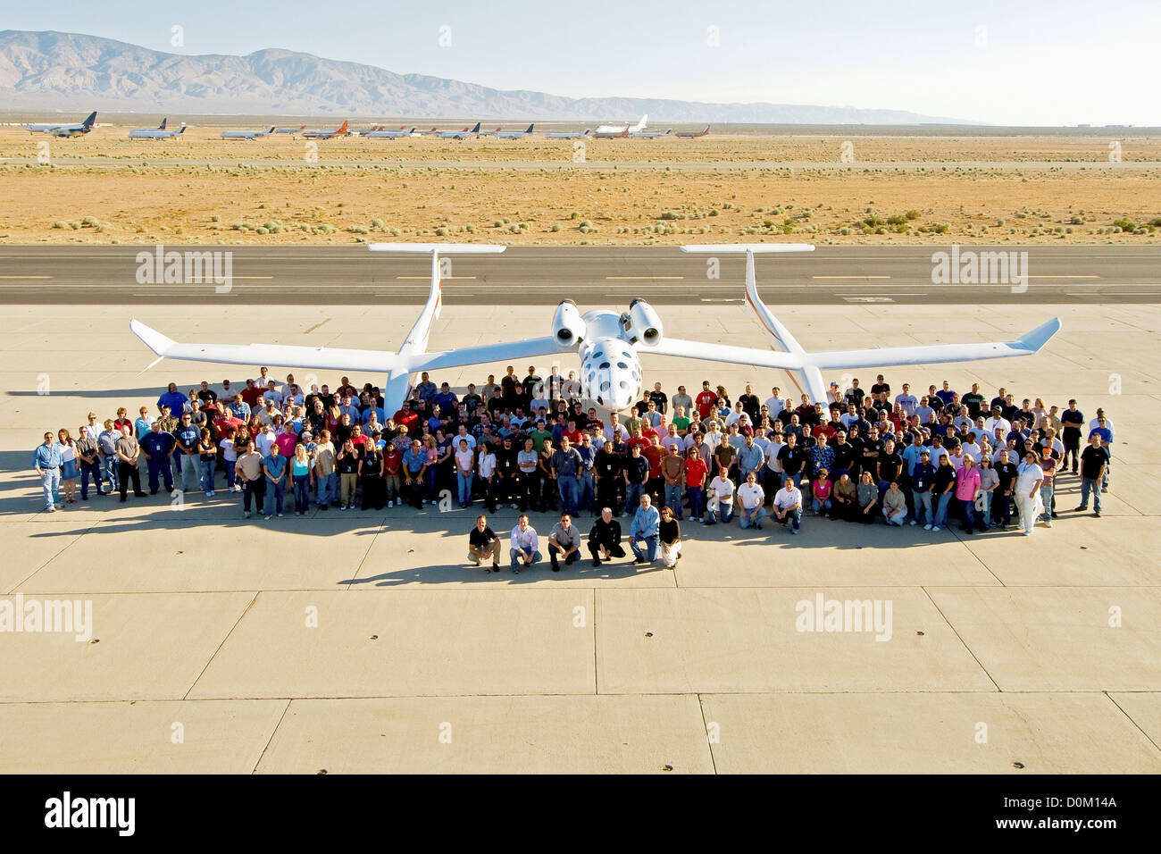 The 300+ employees Scaled Composites gather group photo in front White ...
