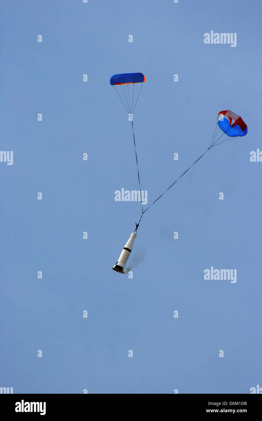 Parachuting Upper Stage of Saturn V Model Rocket Stock Photo - Alamy