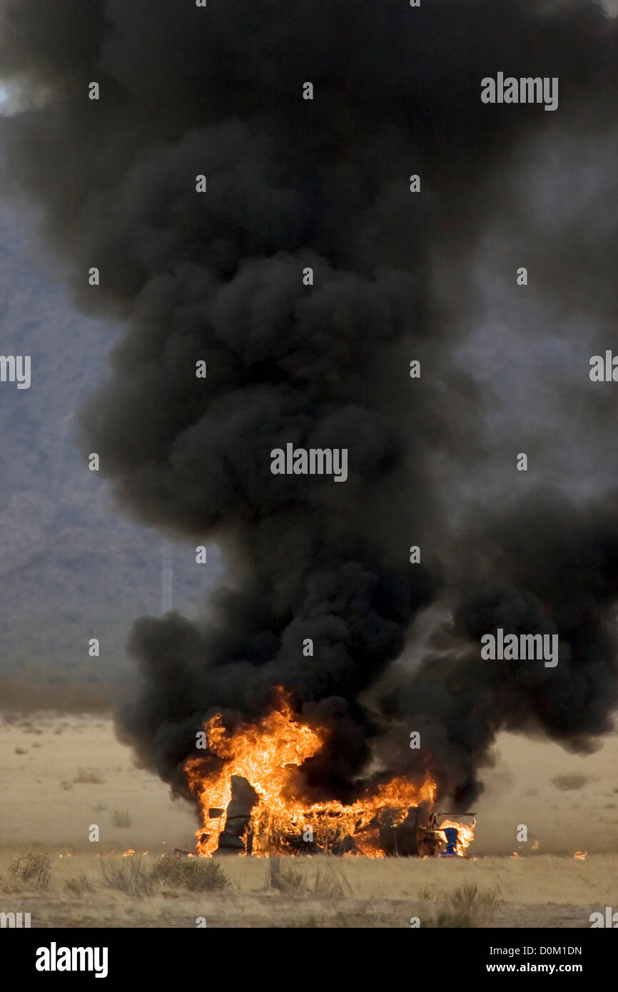 Burning Wreckage of Model Saturn V Rocket Stock Photo - Alamy