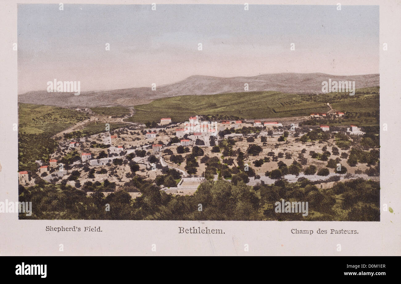 a view of Bethlehem in an old post card Stock Photo - Alamy