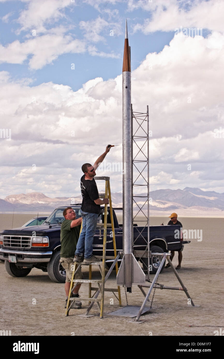 The crew High Expectations prepares their rocket on its gantry BALLS ...