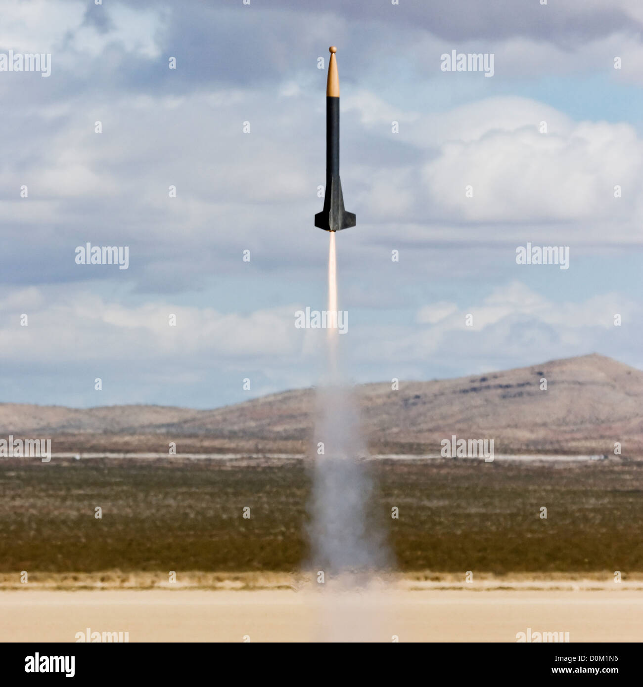 A rocket with a wooden nose cone is launched at Springfest '06 on Jean ...