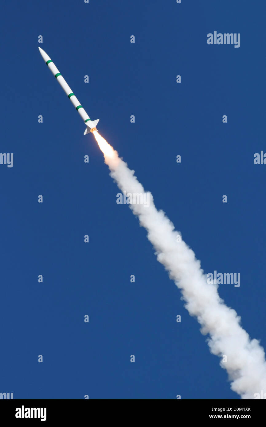 Larry Foster's green white rocket shoots skyward launch event sponsored ...