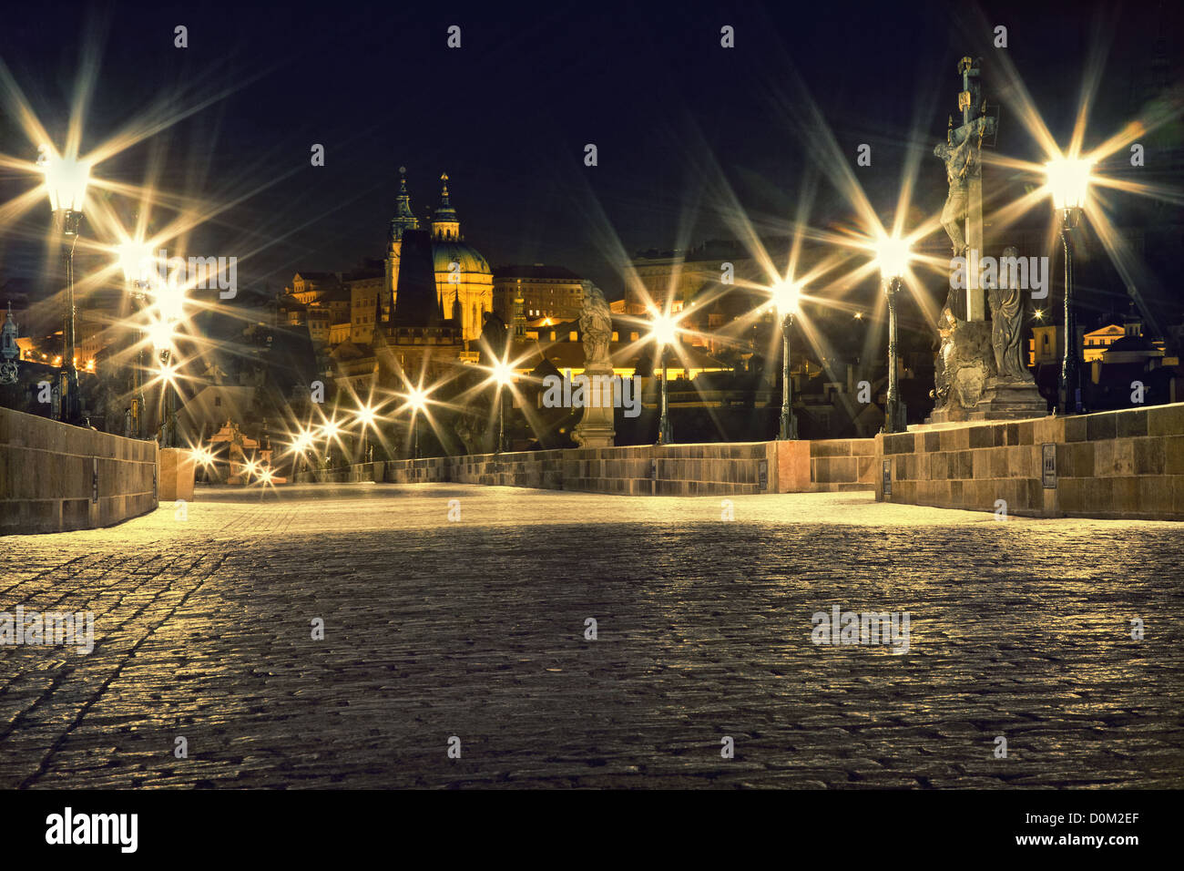 Prague in the night hi-res stock photography and images - Alamy