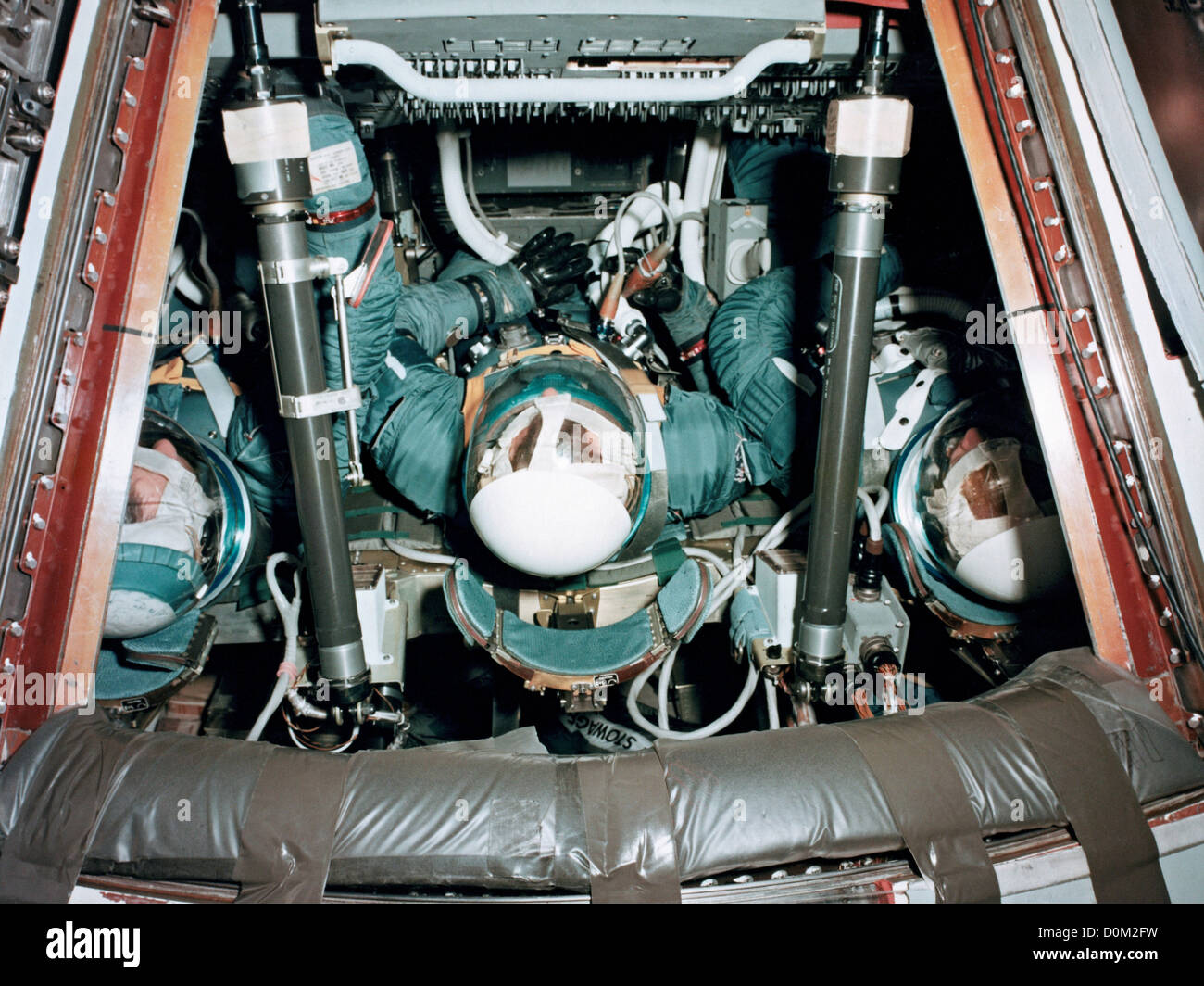 Three astronauts (later be named Apollo 9 prime crew) in Apollo ...