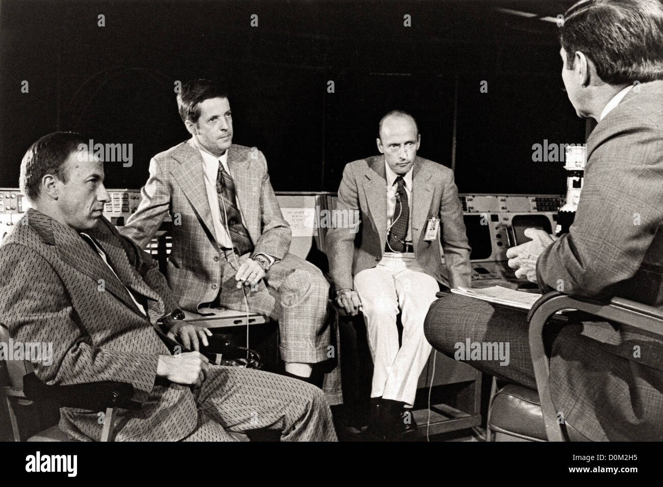 ABC Science Editor Jules Bergman interviews Skylab crew members l-r ...