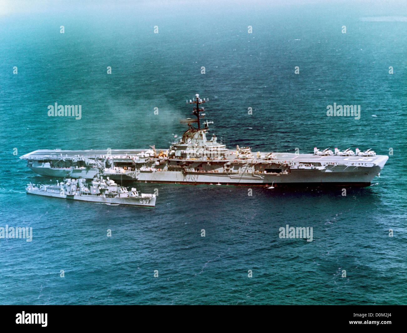 The recovery ship for the Gemini 4 spacecraft, the U.S.S. Wasp. The ...