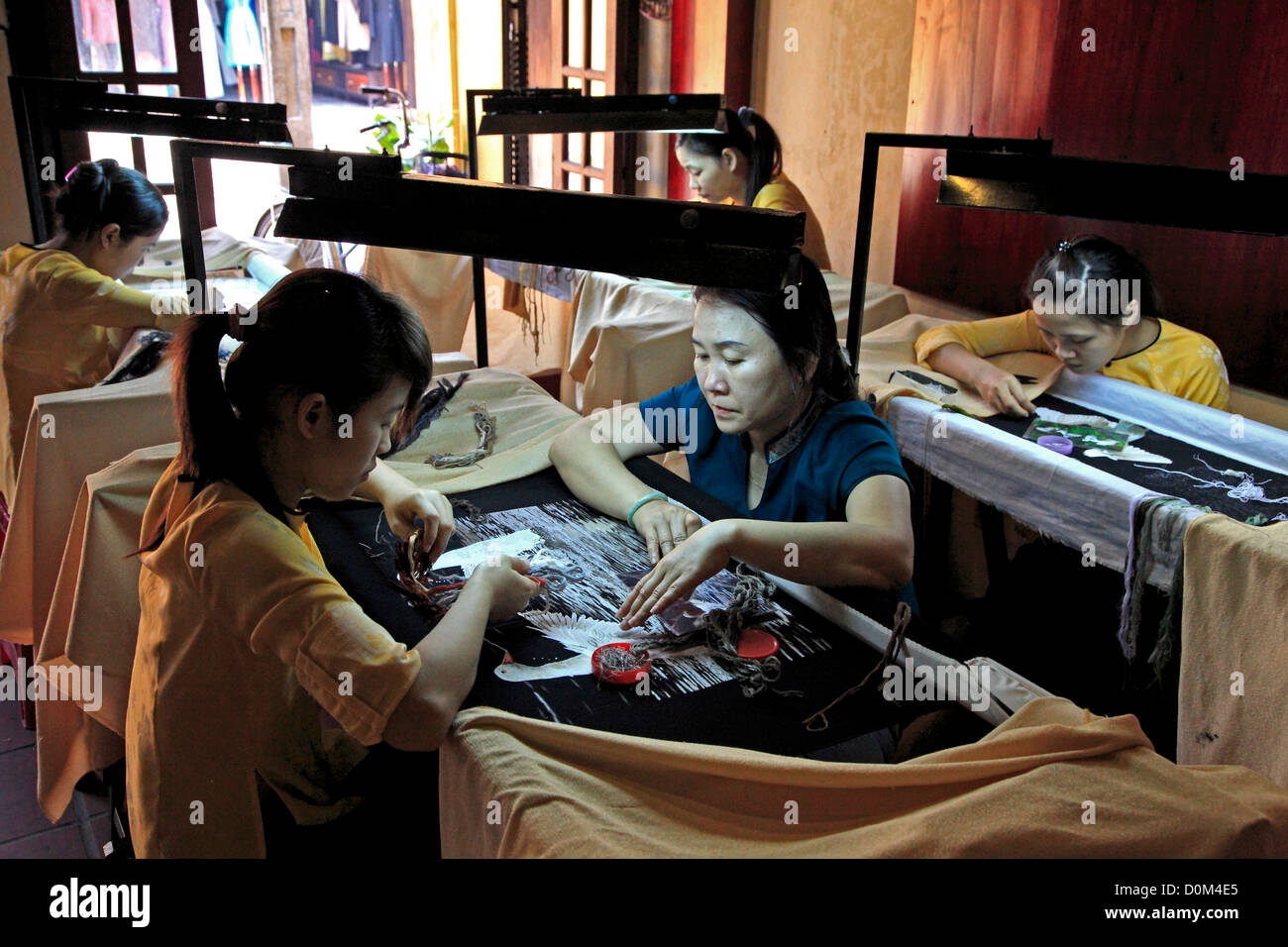 Hand embroidery gallery, Hoi An, Vietnam Stock Photo - Alamy