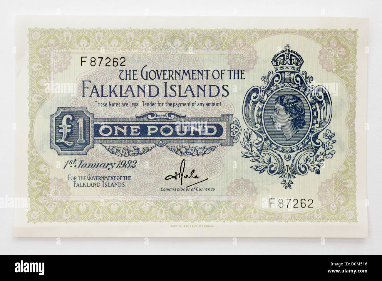 Falkland Islands the Falklands banknote one pound note notes banknotes ...
