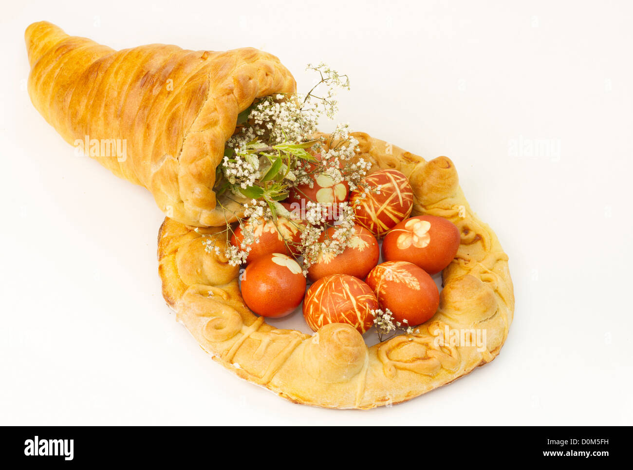 Easter cornucopia, decorated with eggs Stock Photo - Alamy