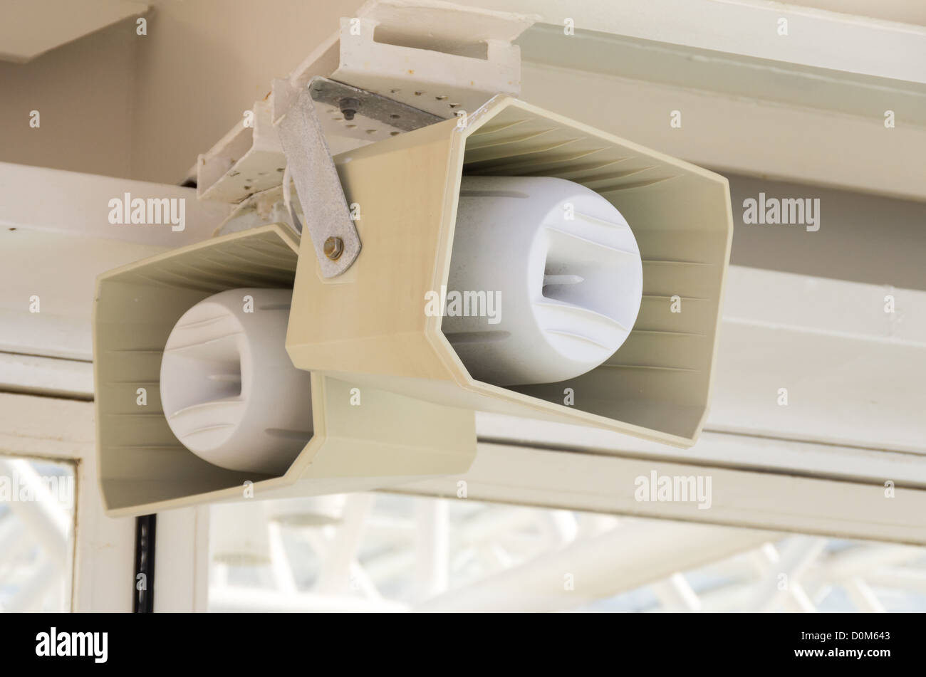 Loudspeaker or public address system for announcements Stock Photo - Alamy
